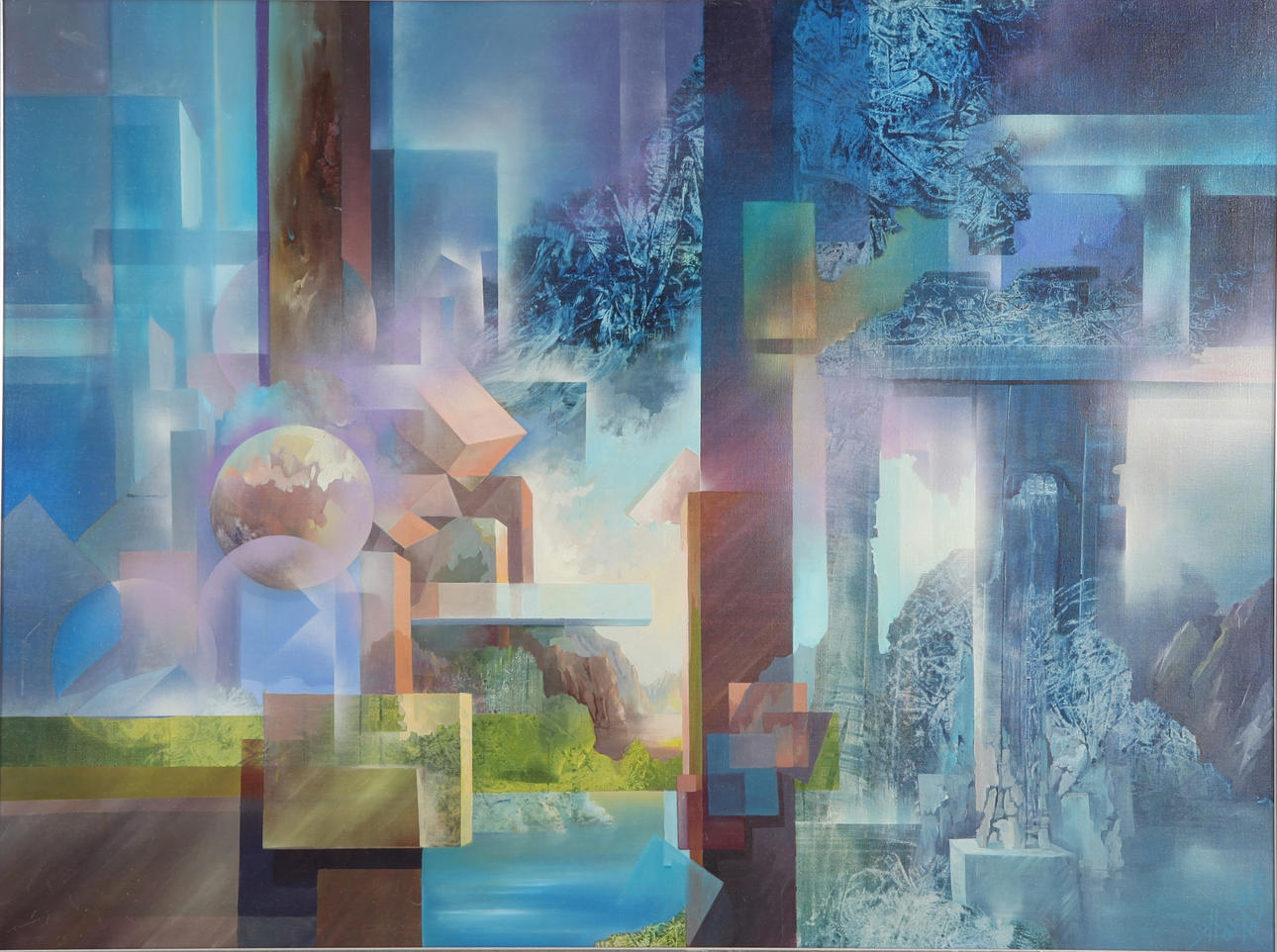 AKOS SOLLAR. f 1942. Olja på duk, 120 x 160 cm , "The silent touch of ...