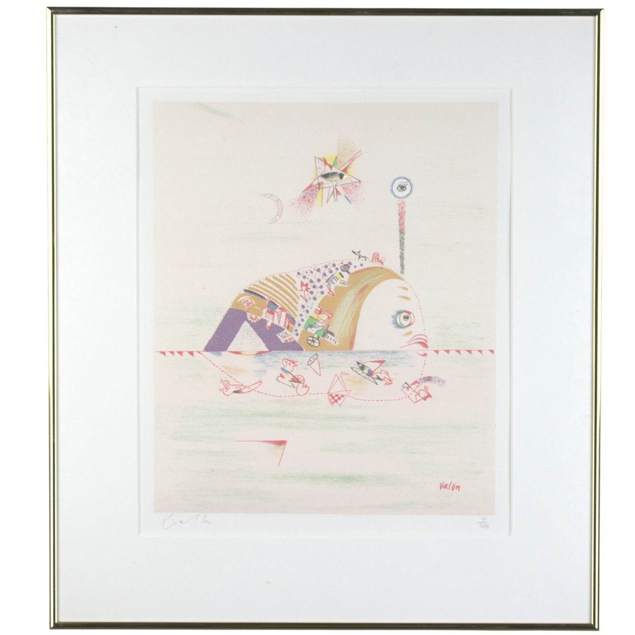 JORGO KRALLIS. Lithograph, 4/230, “Valön”, signed. Art - Engravings ...