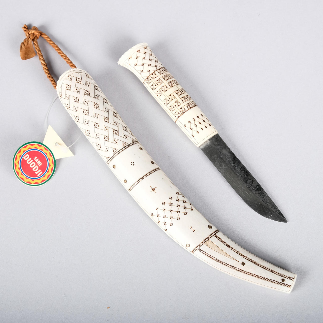 SVEN-ÅKE RISFJELL. Full horn knife, Sameslöjd, 1986. Ethnographica ...