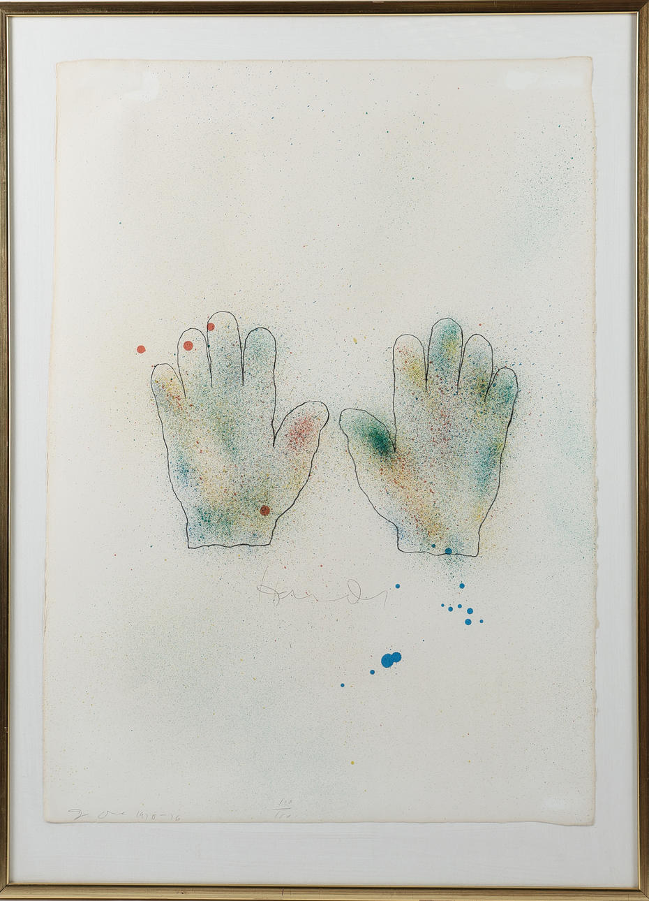 JIME DINE. “Hands”, lithograph in colours, signed. Art - Engravings ...