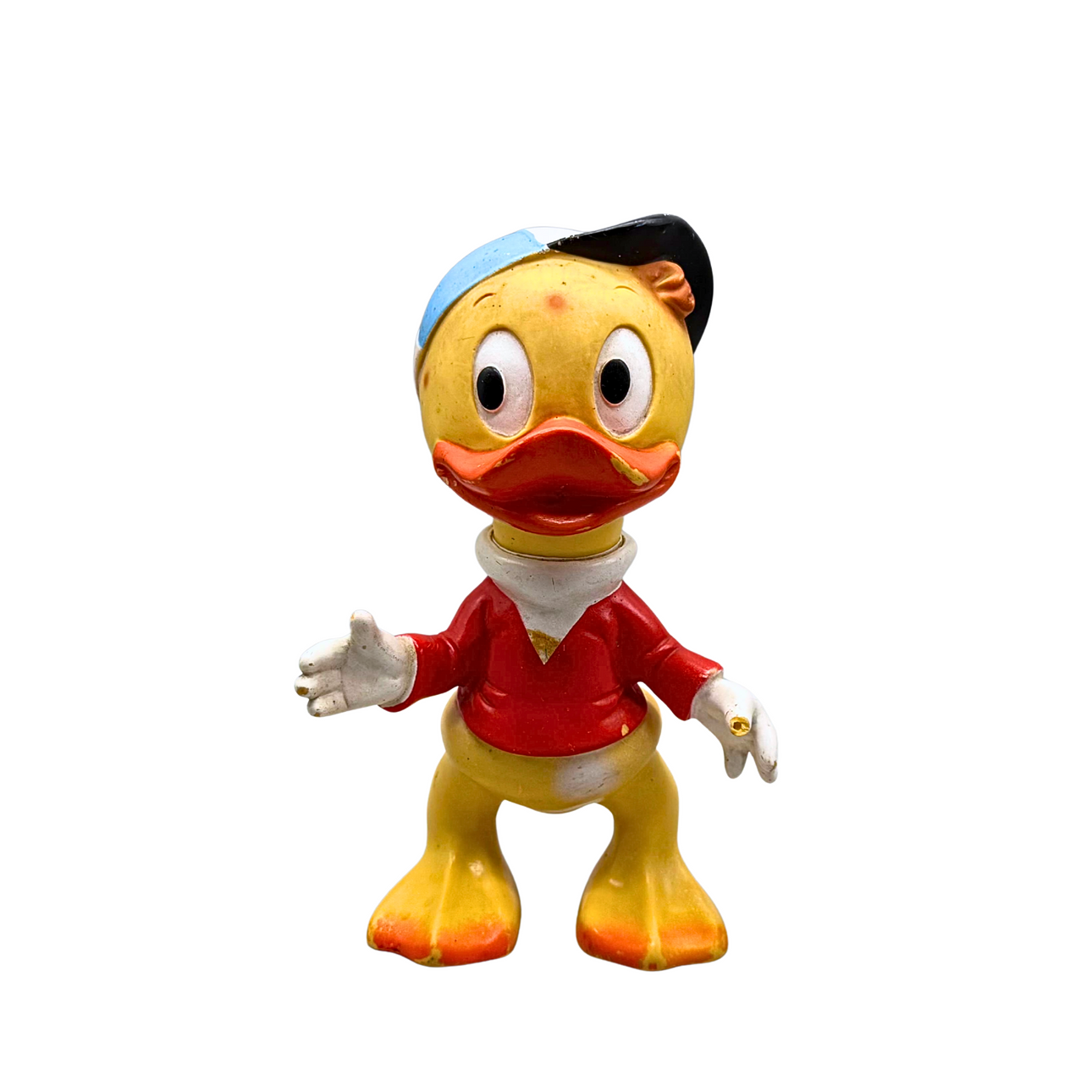 WALT DISNEY DUCK FIGURE, TICK, TRICK, TRACK, DATED 1962, RUBBER. Toys ...