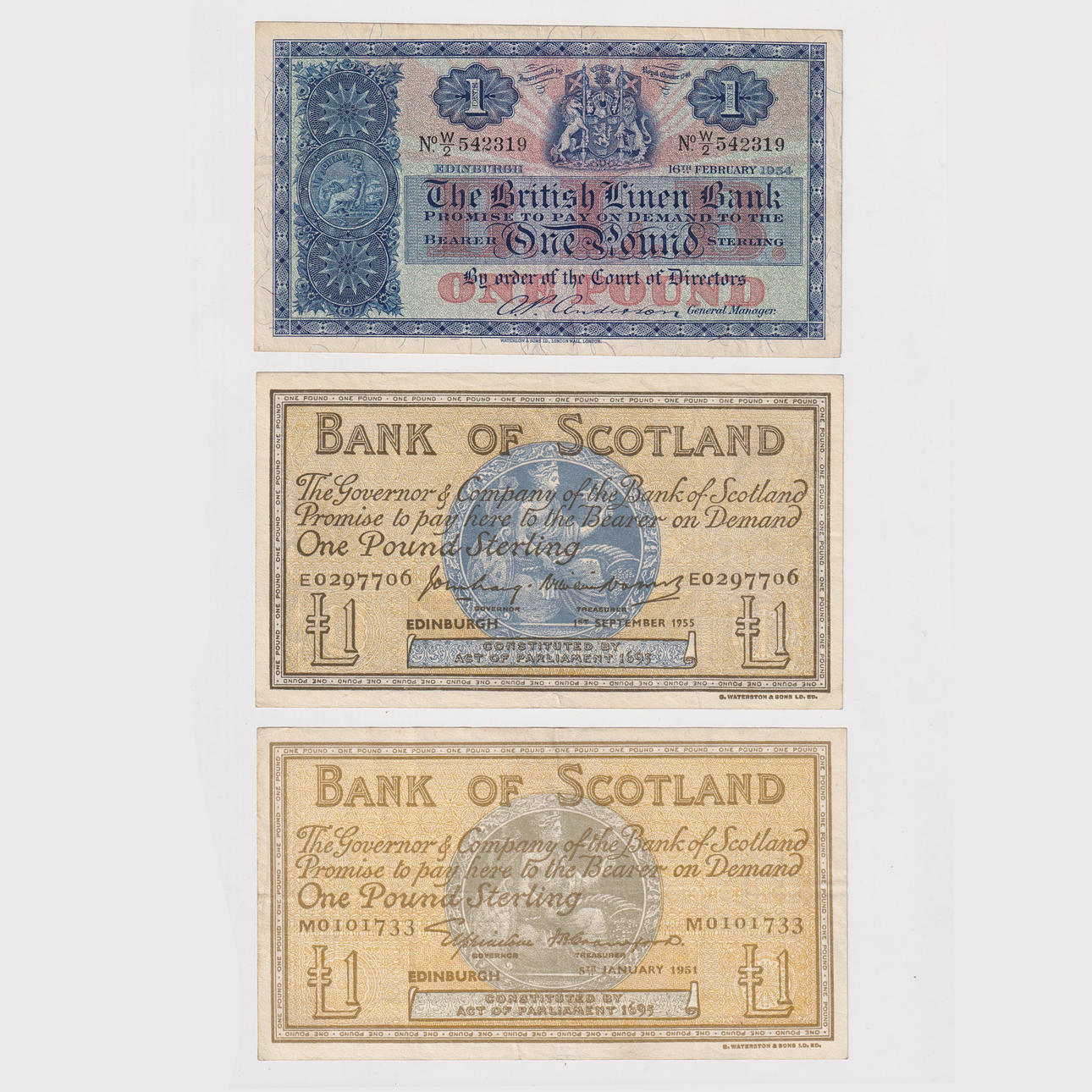 THREE 1950'S SCOTLAND BANK NOTES (3). Coins, Medals & Stamps - Coins ...