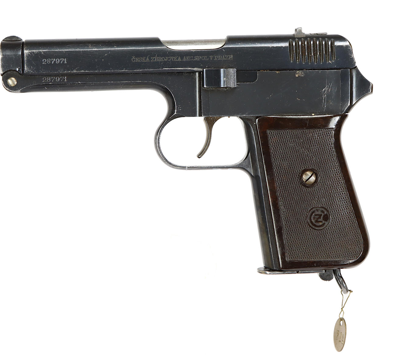 PISTOL, fabrikat CZ, modell VZ 38, kaliber .380 ACP, tillv.nr 287971 ...