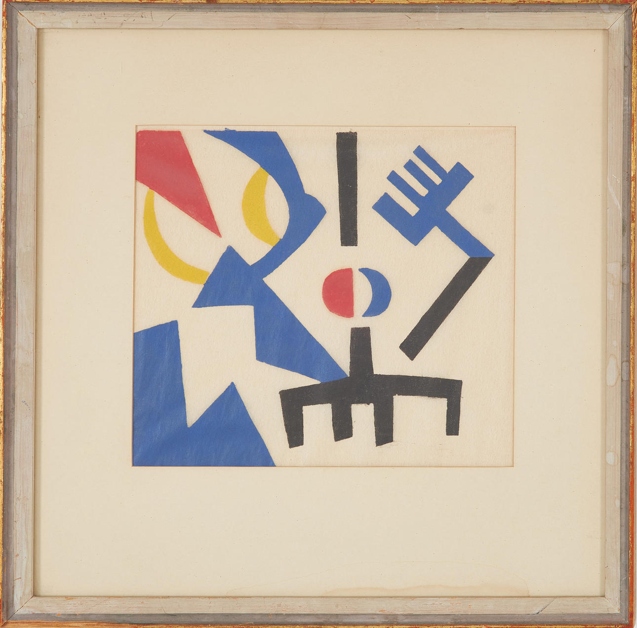 JOHN IVAR BERG (1916-2003). Composition with geometric shapes, linoleum ...