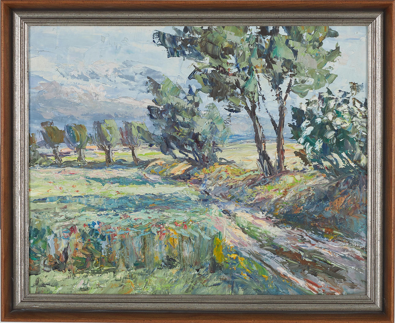 OIDENTIFIERAD KONSTNÄR. “Markvej - June”, landscape, oil on canvas ...