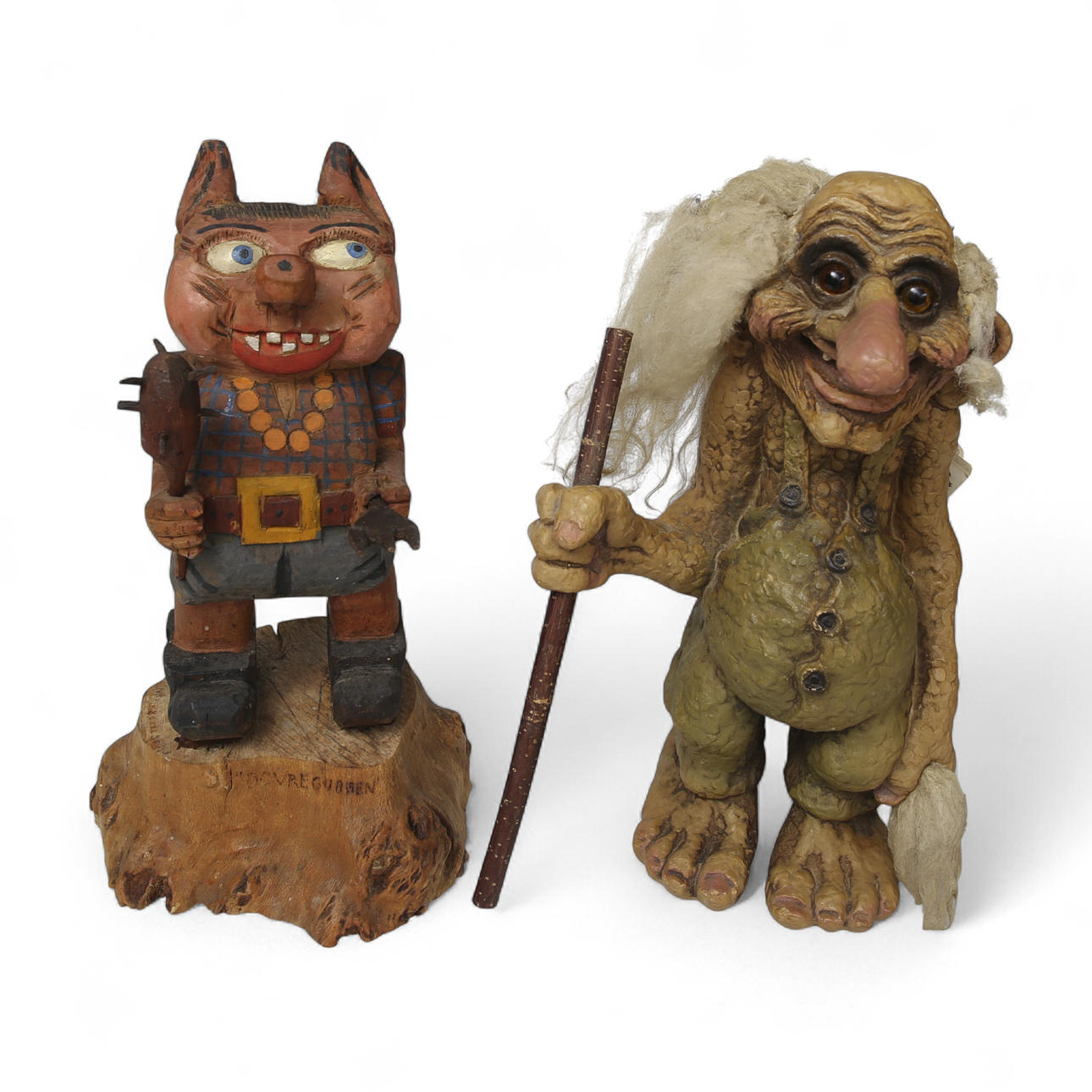 TROLL, My Form, Dovregubben, wood and art pulp.2 pieces. Collectables ...