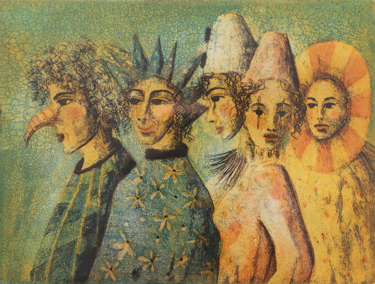 IRENE JARZ. “Profiler II”, colour etching, signed and numbered EAV/XX ...