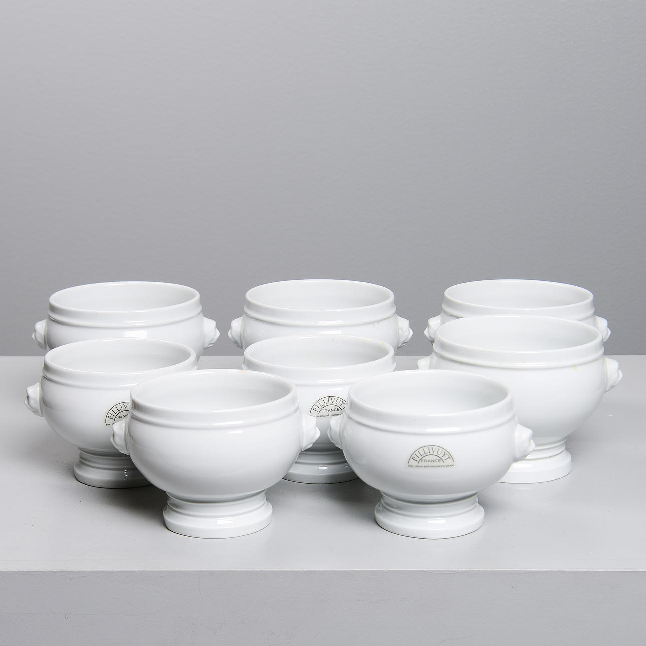 PILLIVUYT, onion soup bowls, 8 pcs, porcelain, France. Ceramics ...
