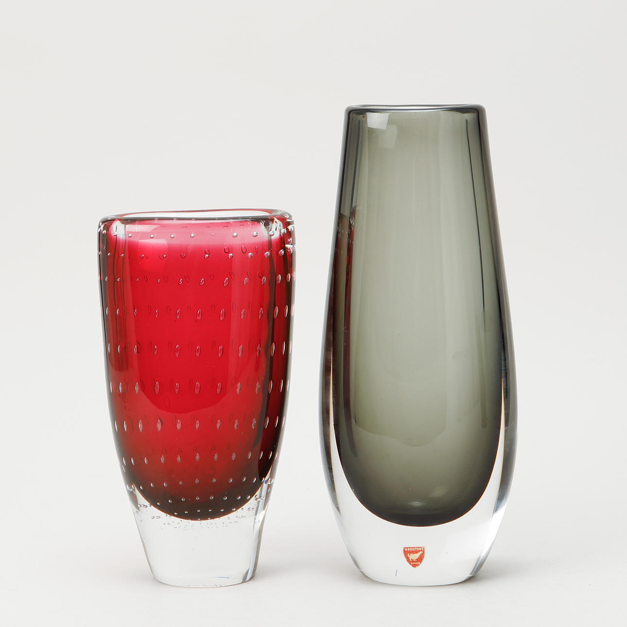 VICKE LINDSTRAND & SVEN PALMQVIST. Vaser, 2 st, glas, Kosta & Orrefors ...