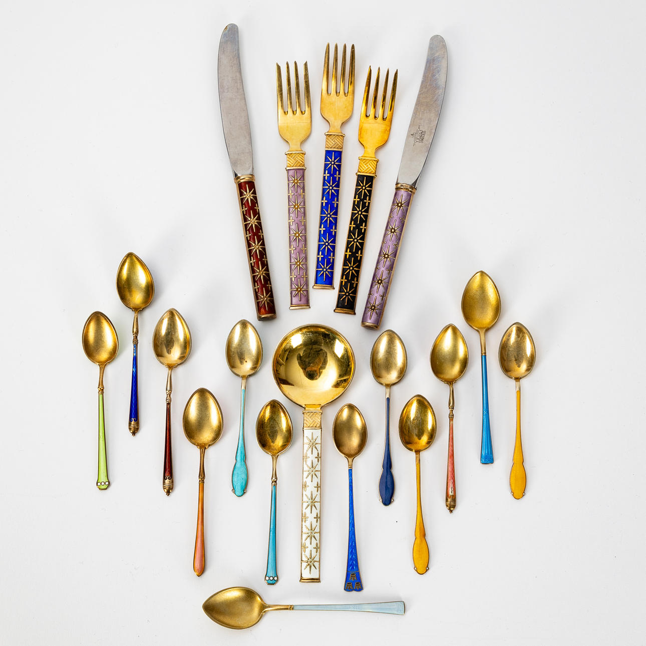 JACOB TOSTRUP, CLEMENT BERG U.A. Sammlung Dessertbesteck und ...