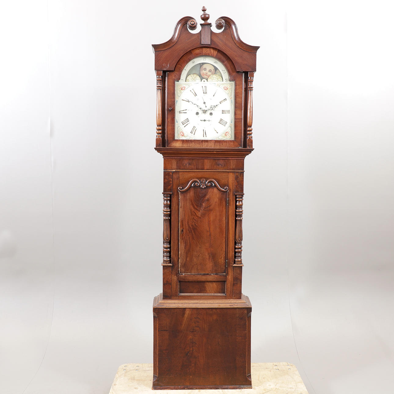 FLOOR CLOCK with second hand and moon phase, England, first half of the ...