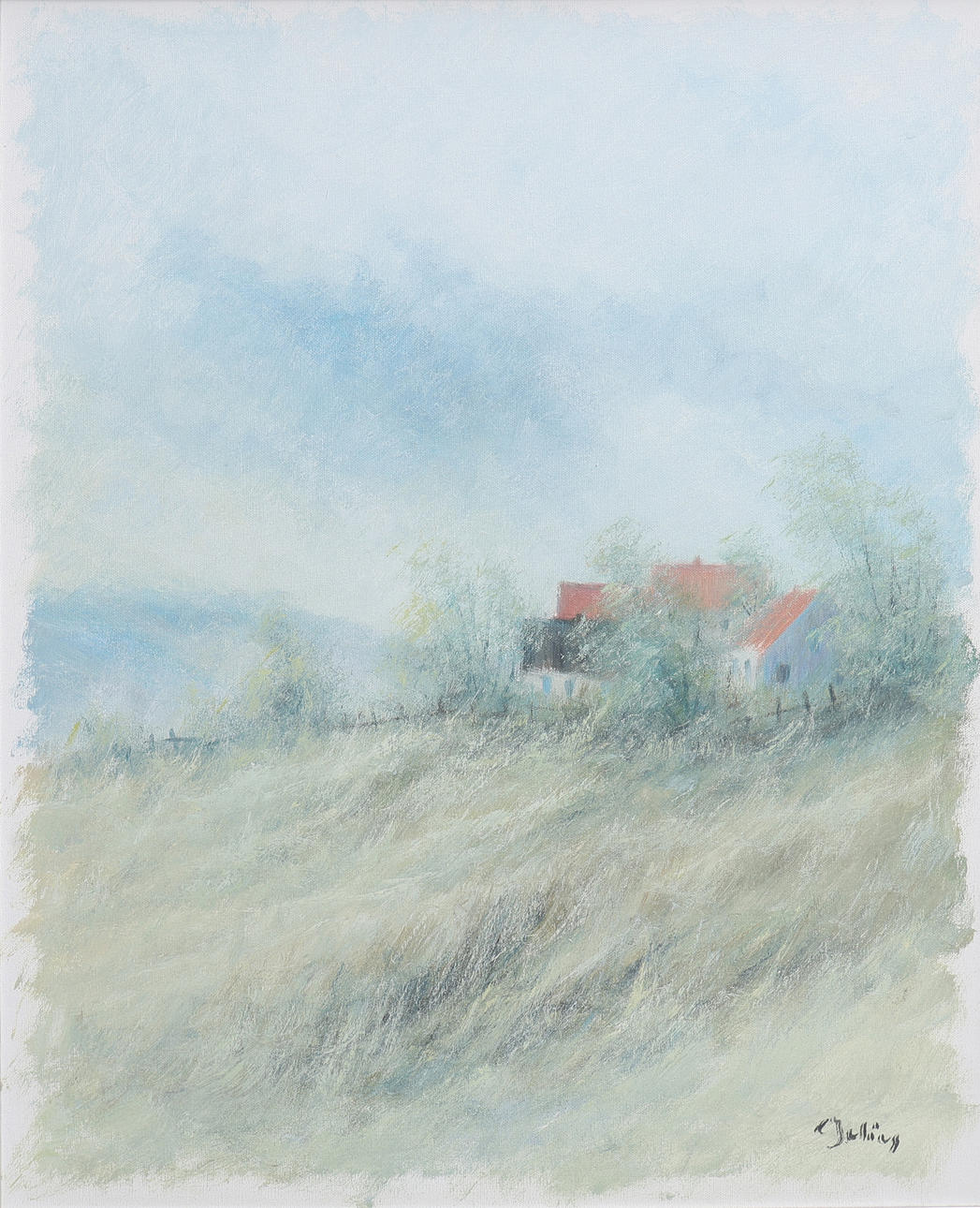 CARL JULIUS. HOUSE IN LANDSCAPE. Art - Paintings - Auctionet