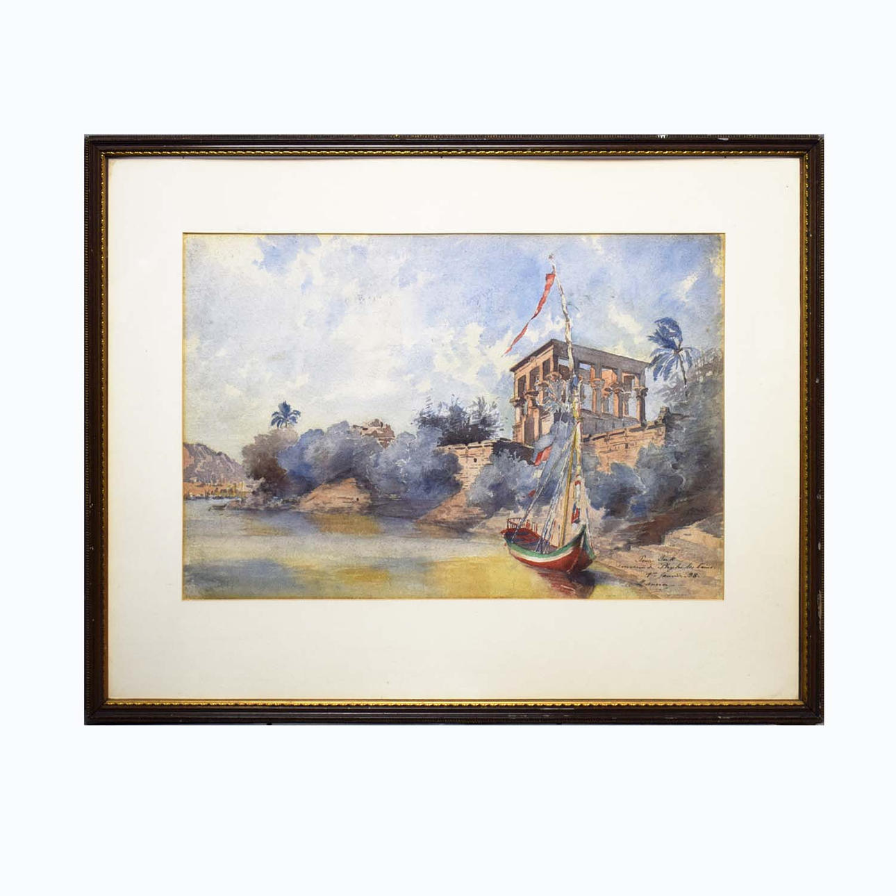 TOM JACK. BOAT AND A CLASSICAL RUIN BEHIND. Art - Paintings - Auctionet