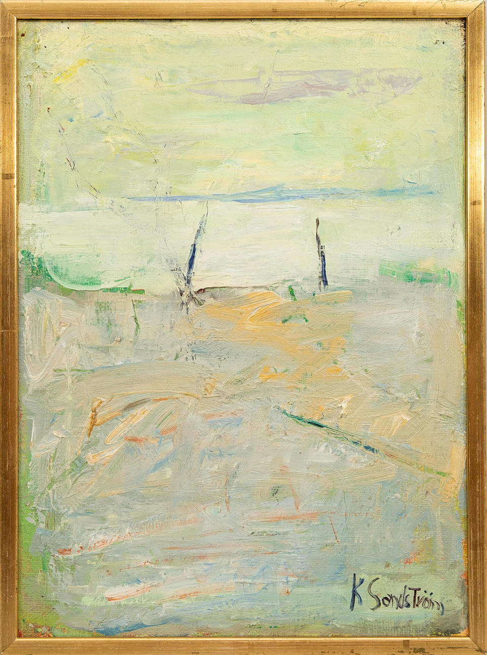 KERSTIN SANDSTRÖM. "Mot havet", olja på duk, signerad. Konst - Måleri ...