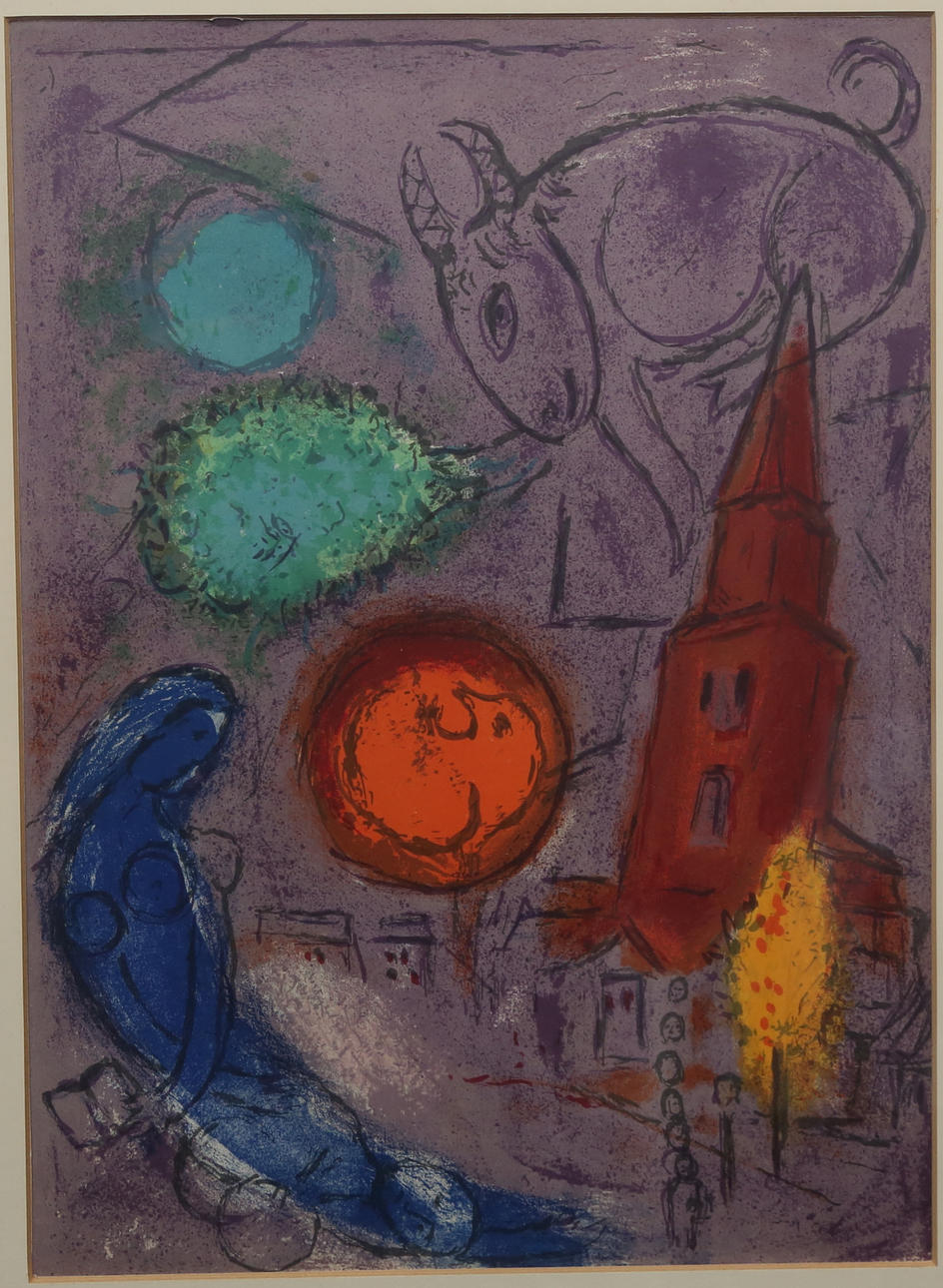 MARC CHAGALL. NACH. „Saint-Germain-des-Prés“, Farblithografie, aus ...