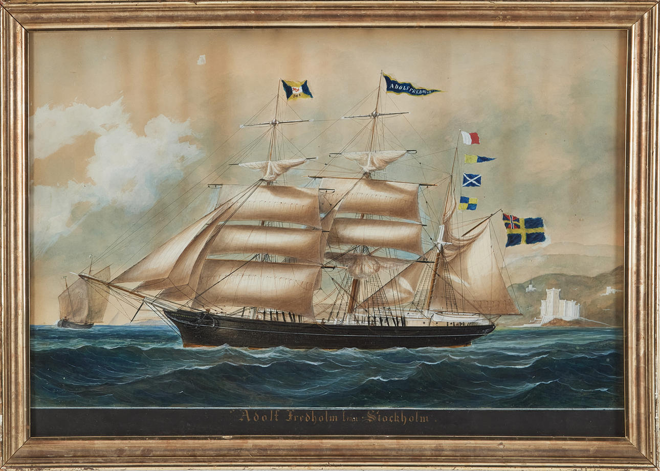 JOSEPH LOY. (Aktiv ca. 1860-1875) Schiffsporträt, Darstellung von ...