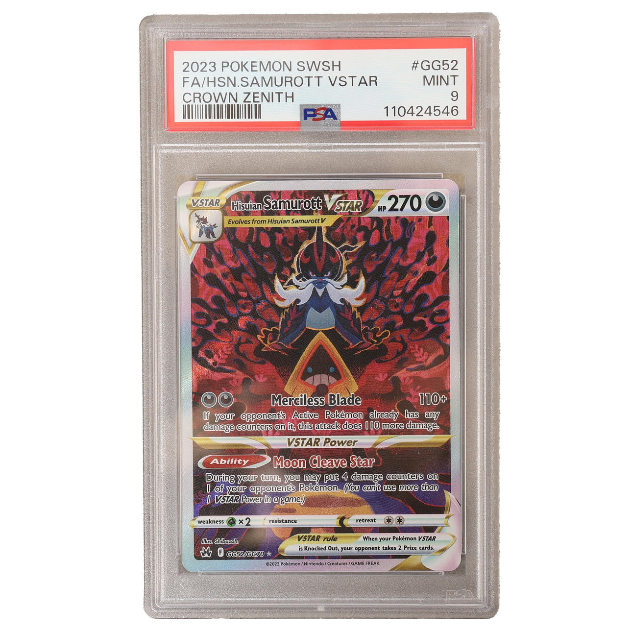 A HISUIAN SAMUROTT V STAR PSA GRADED 9 POKEMON CARD. Collectables ...