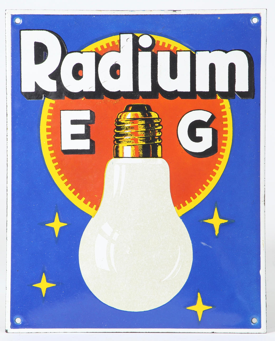 VINTAGE TYSK EMALJESKILT. “Radium EG”, 1930s. Collectables ...