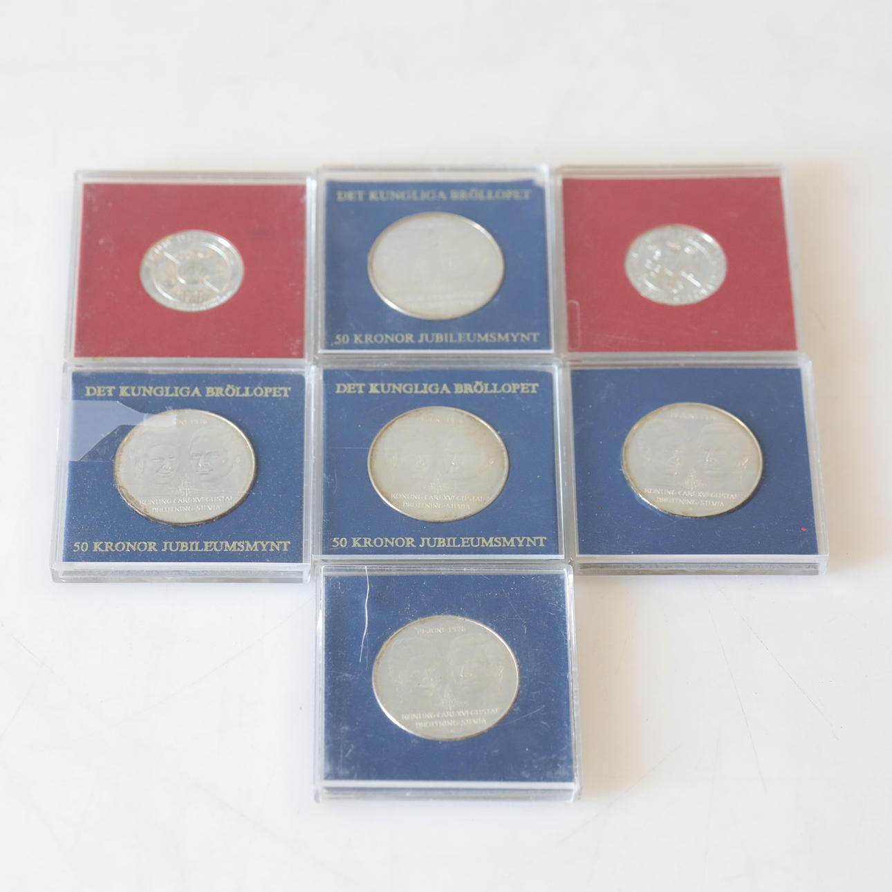 MYNT, 7 st. Silver, 1900-tal. Mynt, Medaljer & Frimärken - Mynt ...