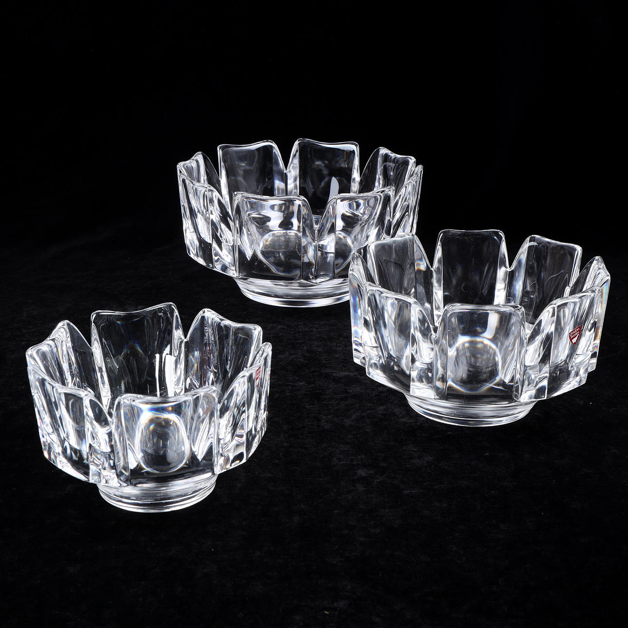 LARS HELLSTEN. Skålar, 3 st, "Corona", Orrefors. Glas - Bruksglas ...