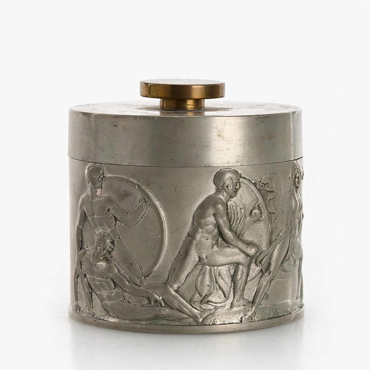 HERMAN BERGMANS KONSTGJUTERI, burk med lock, tenn, Stockholm 1940 ...