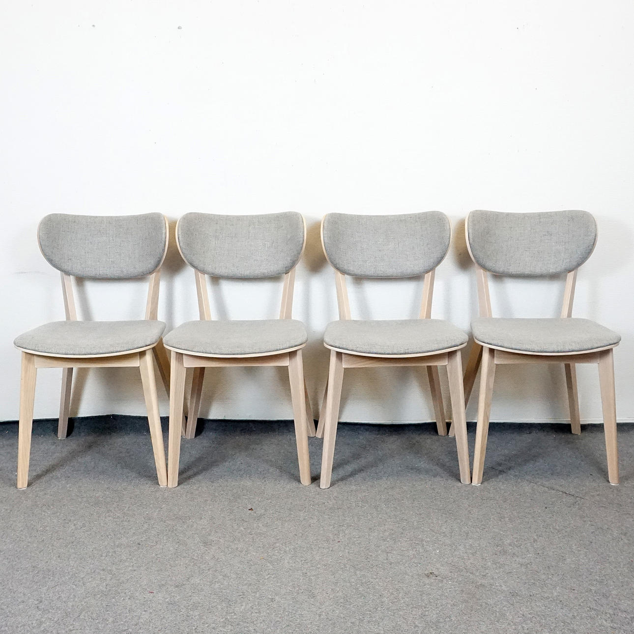 CHAIRS, 4 pcs. “Kato”, white pigmented solid oak, Rowico, contemporary ...
