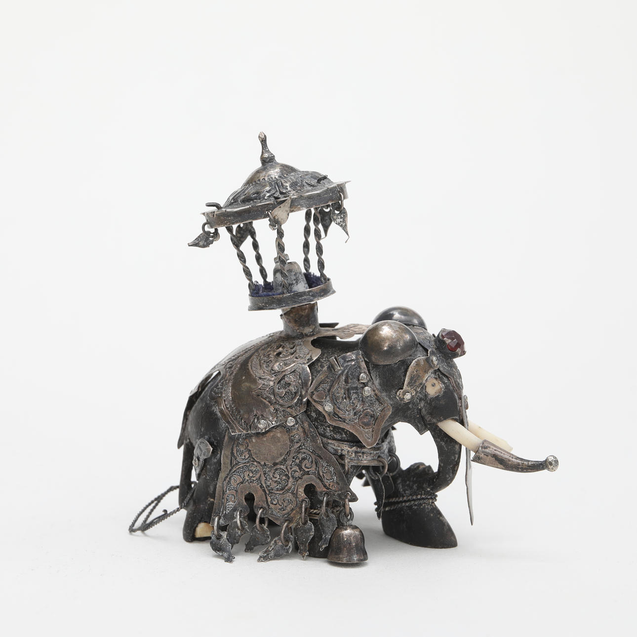 ELEPHANT from "Kandy Esala Perahera “, sculpture carved wood/silver ...