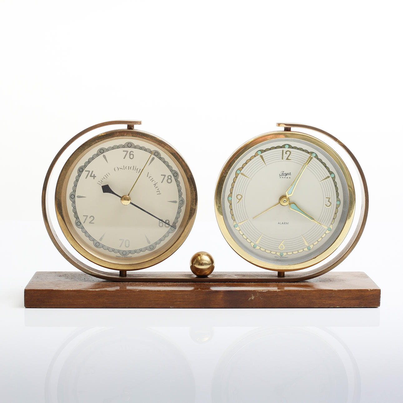 TABLE CLOCK and BAROMETER, art deco style, Jerger, Germany. Clocks ...