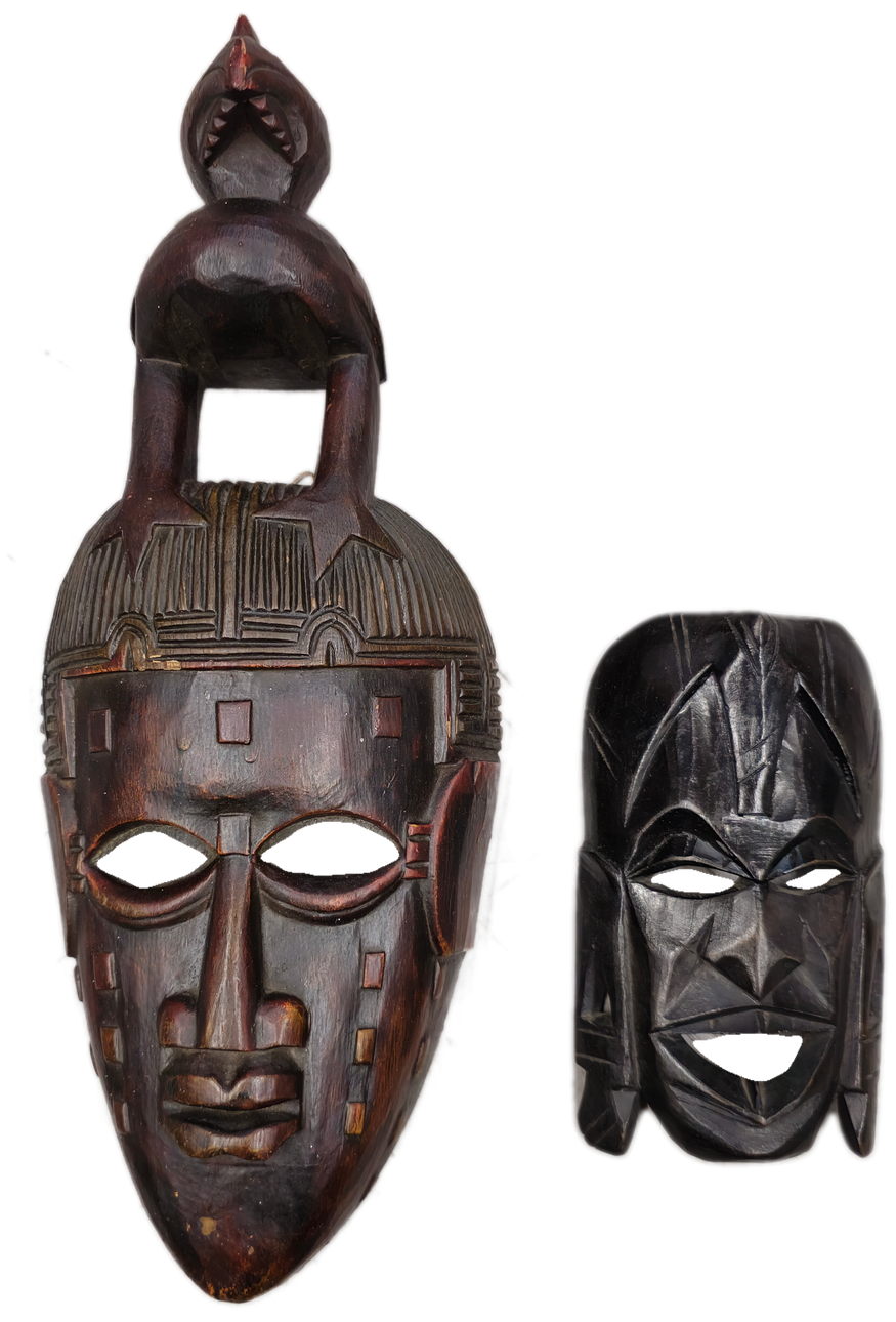 GREAT IVORY COAST MASK AND KENYAN MASK. Ethnographica - African tribal ...