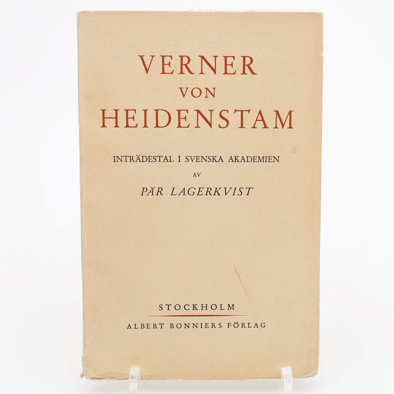 PÄR LAGERKVISTS INTRÄDESTAL I SVENSKA AKADEMIEN ÖVER VERNER VON ...