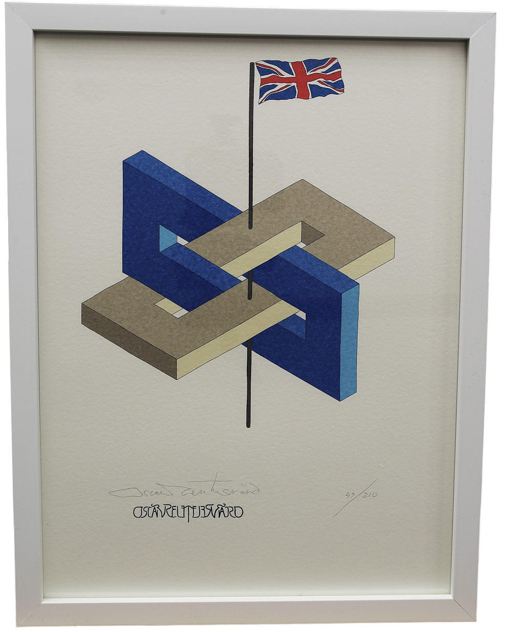 OSCAR REUTERSVÄRD. Colour lithograph from the “Fifteen European Impossible Figures” folder ...