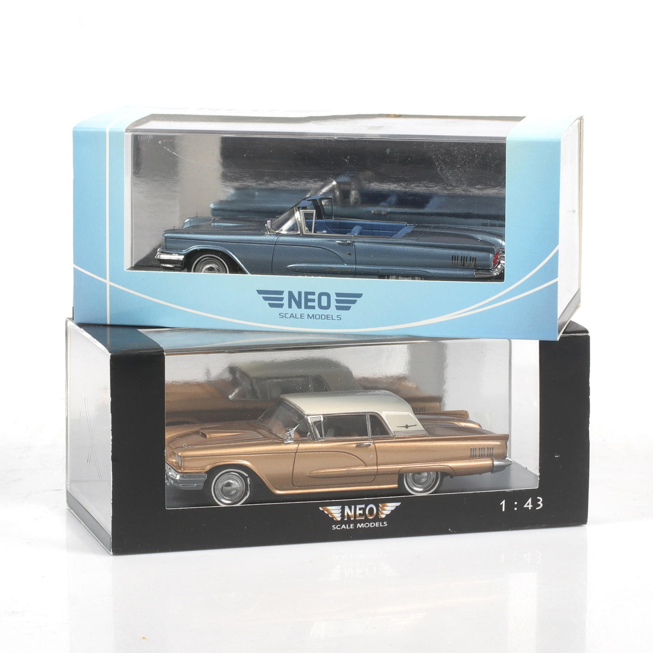 Model Cars 2 Pcs Resin Ford Thunderbird Convertible And Hardtop 1958