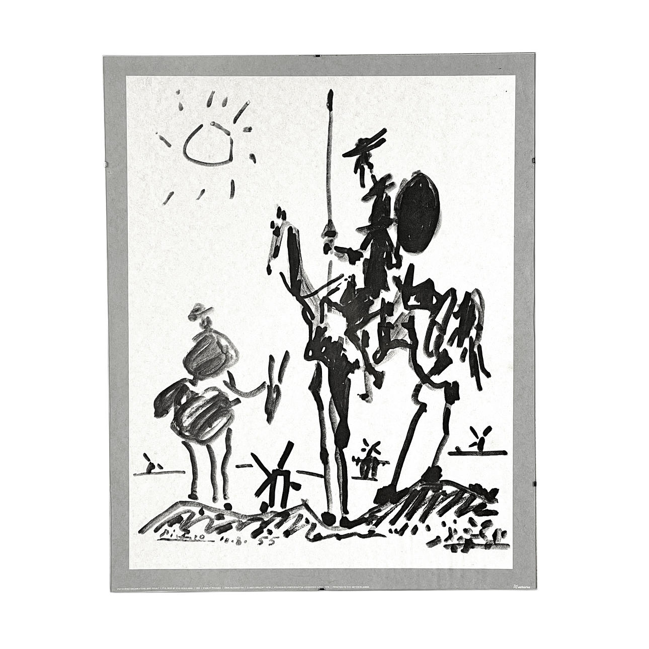 AFTER PABLO PICASSO. Reproduction, “Don Quichote”, signed Picasso and ...