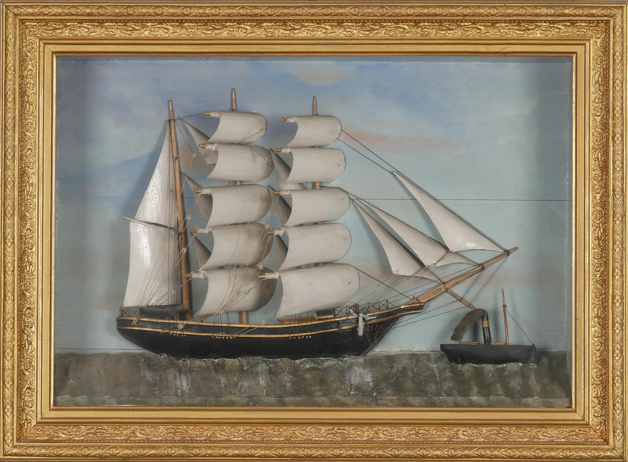 A diorama, “Elsa”, half-ship model, 18th/20th century. Collectables ...