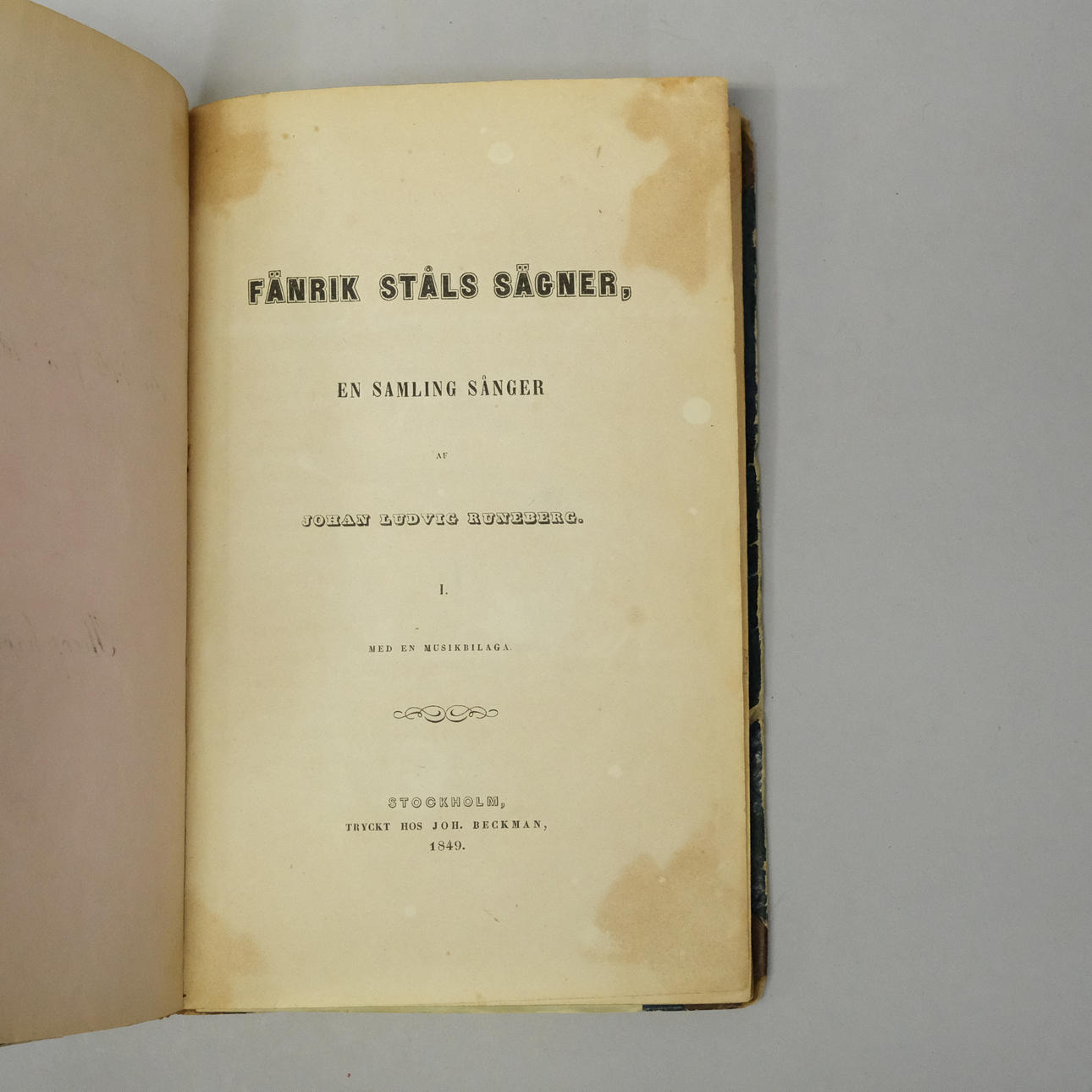 JOHAN LUDVIG RUNEBERG, “FÄNRIK STALS SAGNER”, 1849. Books, Maps ...