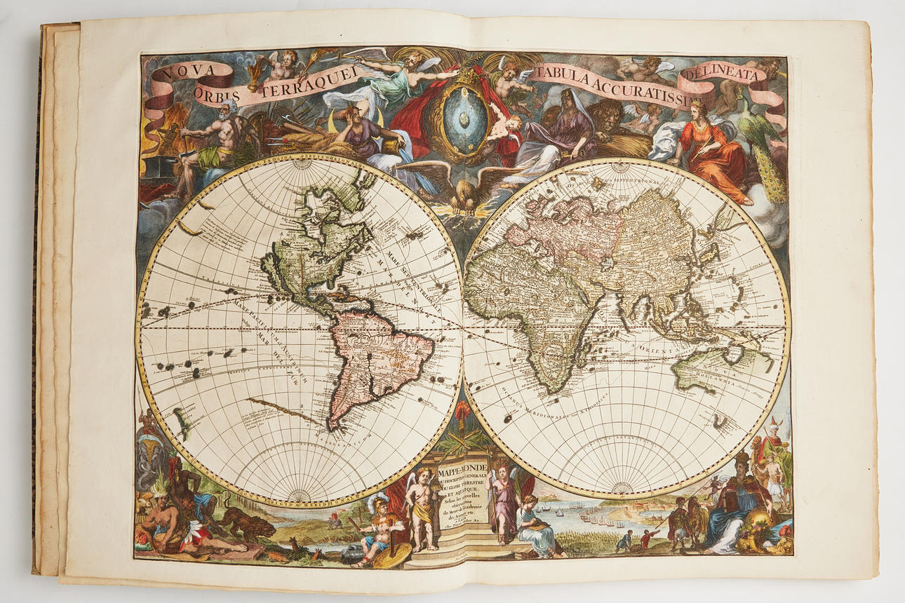 FINE ATLAS BY PIETER VAN DER AA, NEW THEATRE OF THE WORLD, Leiden 1713 ...