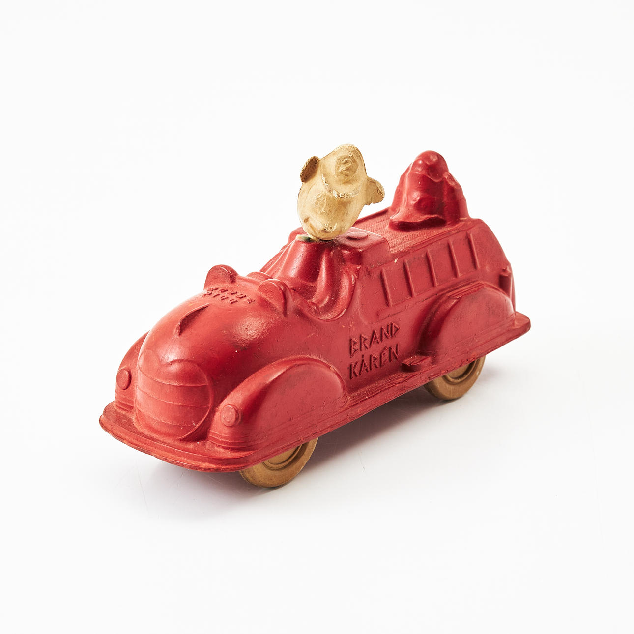 MODELLBIL, gummi, "Musse Pigg Brandkåren", möjligen Ulvsunda ...