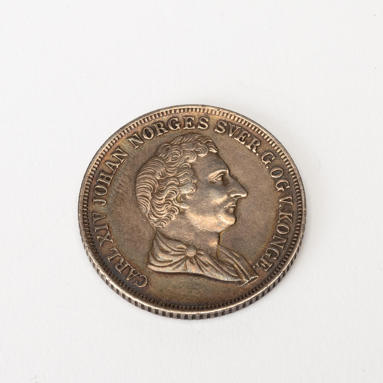 A silver coin of 1/2 speciedaler, Karl XIV Johan, Norway, 1844. Coins ...