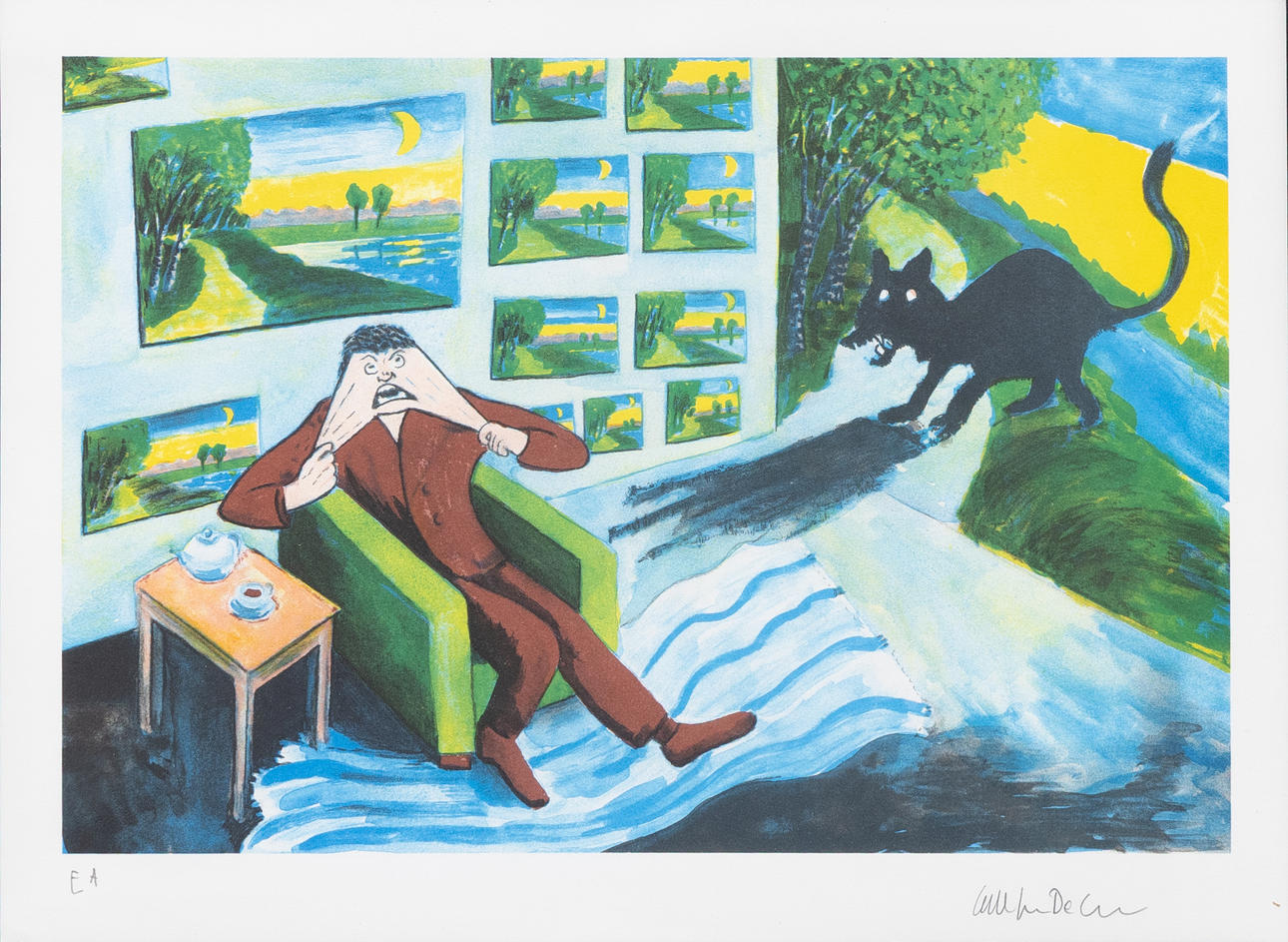 CARL JOHAN DE GEER. Lithograph in colour, “Skriet 2.0", numbered ...