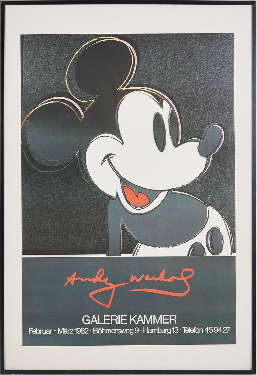 AFTER ANDY WARHOL. Exhibition affish for Galleri Kamner, 1982, Mickey ...