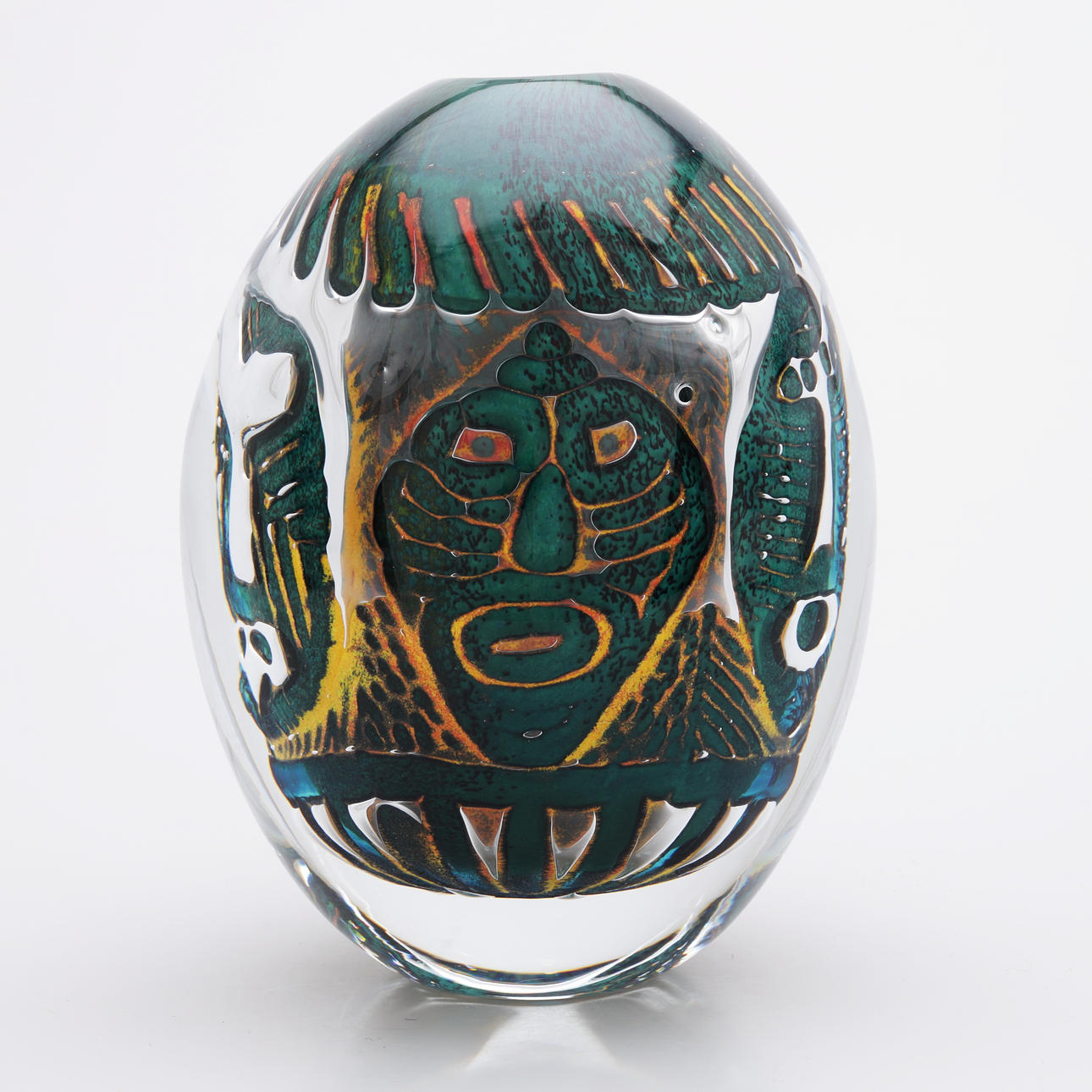 JAN-ERIK RITZMAN. Vase, glass, Transjö, signed and dated 01. Glass ...