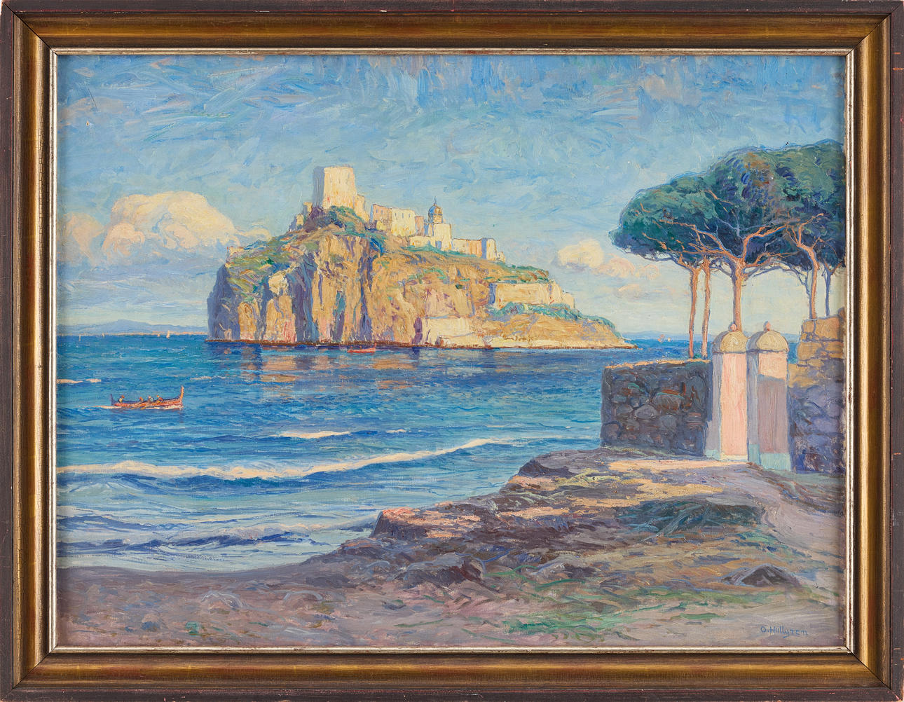 OSCAR HULLGREN. Motiv från Ischia. Konst - Måleri - Auctionet