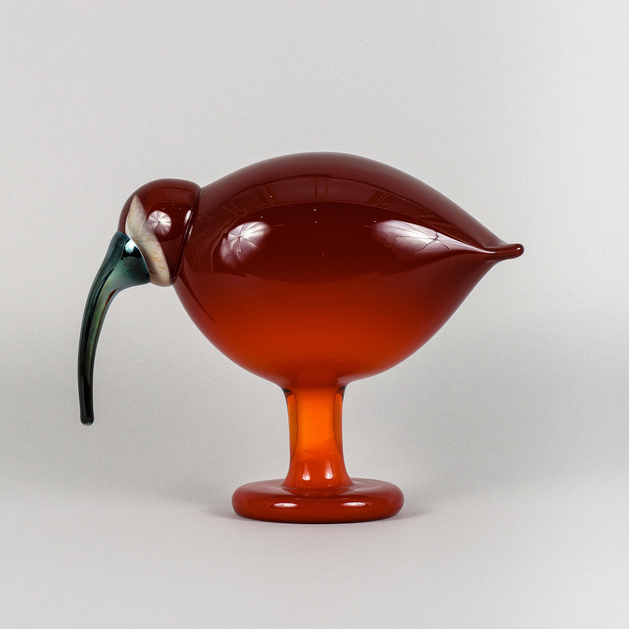 OIVA TOIKKA. A glass “Red ibis” bird, Nuutajärvi, Finland. Glass - Art ...