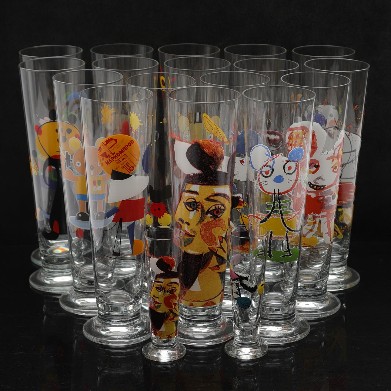 GLAS, 19 st, Lasse Åberg, Etcetera M, 2000-tal. Glas - Serviser - Auctionet