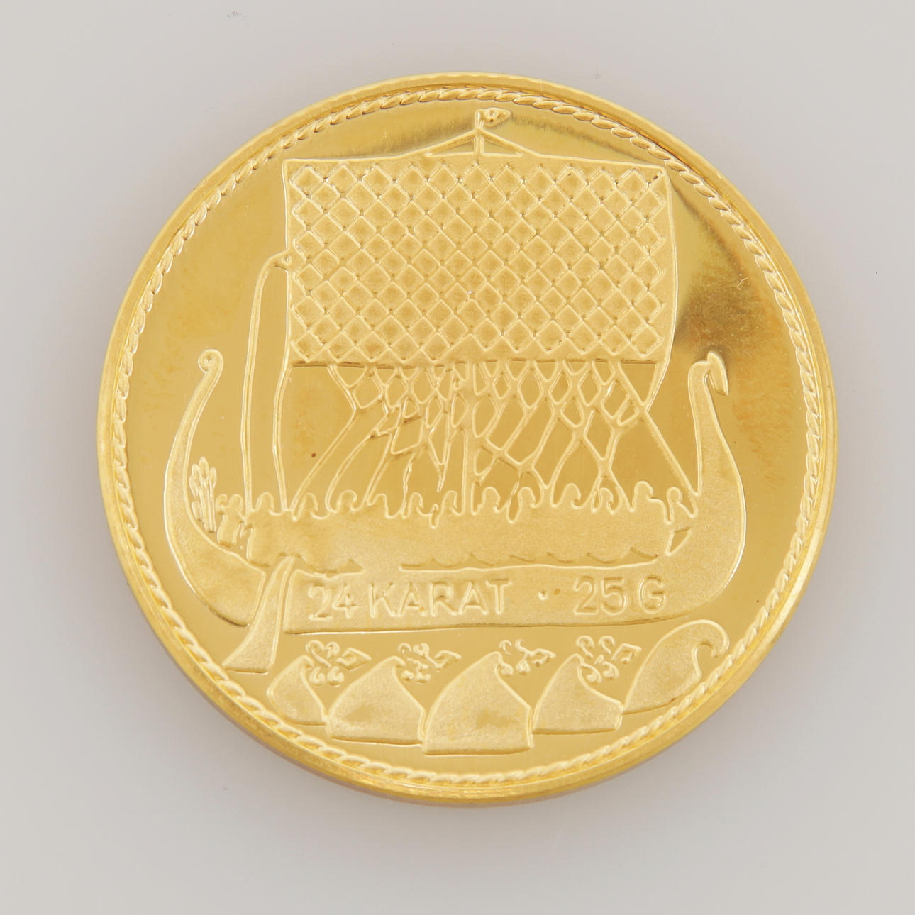 JETONG, guld, 24k, Sporrong, vikt 25 gram. Mynt, Medaljer & Frimärken ...