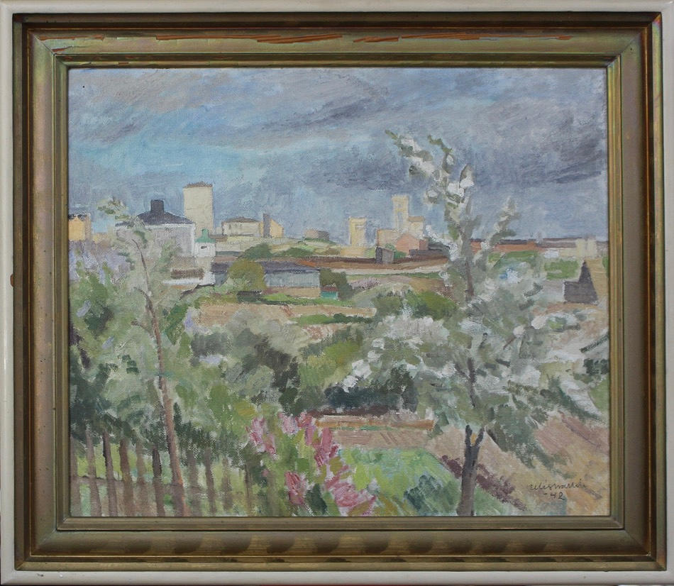 ELLIS WALL. oil on panel. Art - Paintings - Auctionet