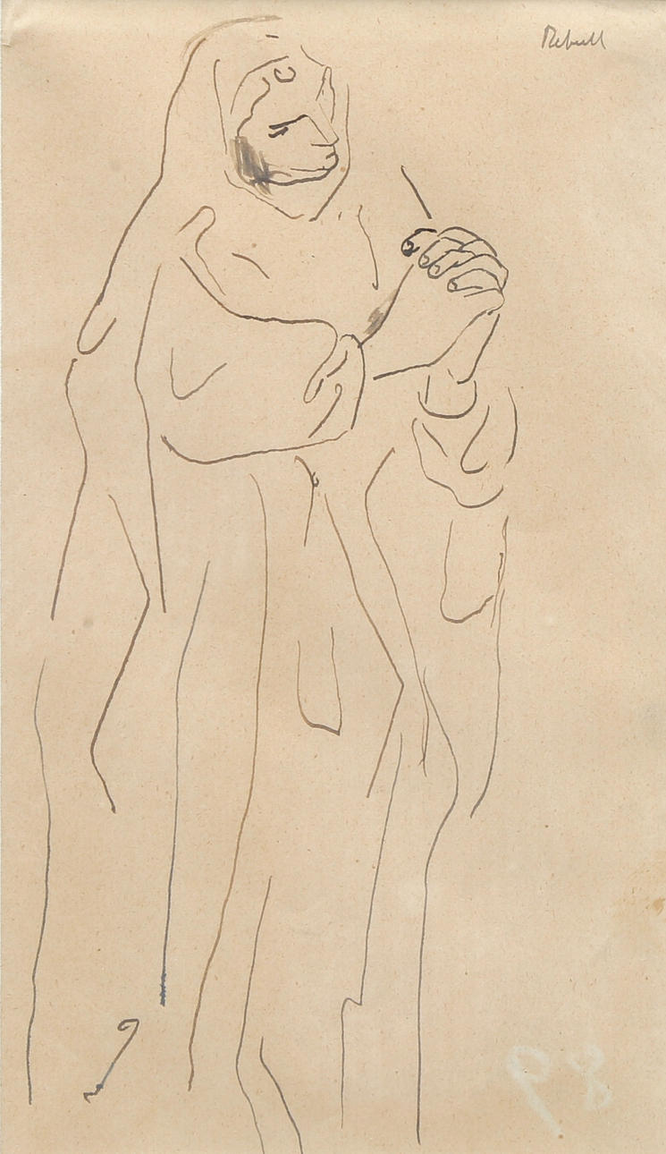 JOAN REBULL. Ein junger Mann. Kunst & Gemälde - Zeichnungen - Auctionet