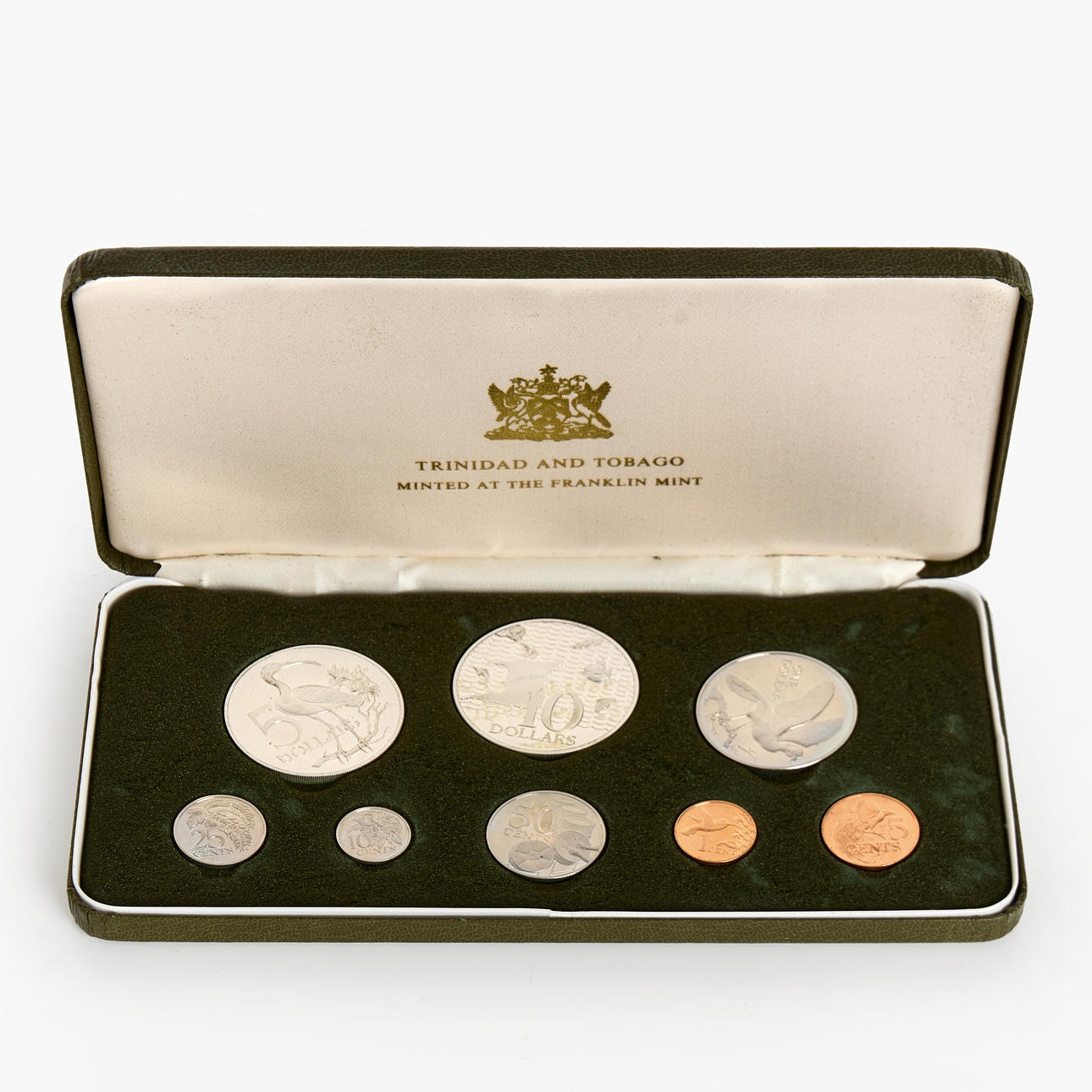 TRINIDAD AND TOBAGO, proof set, 1975, in case. Coins, Medals & Stamps ...