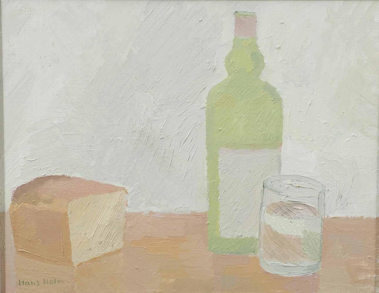 HANS HOLM. “Still life with water glass”, oil on canvas, signed, dated ...