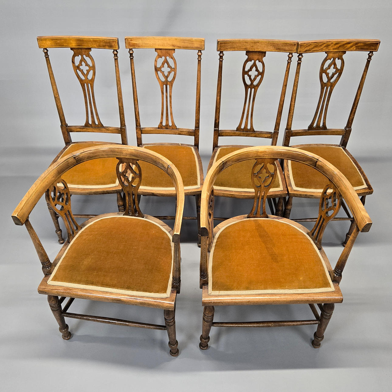 SET OF SIX SALON CHAIRS. Furniture - Armchairs & Chairs - Auctionet